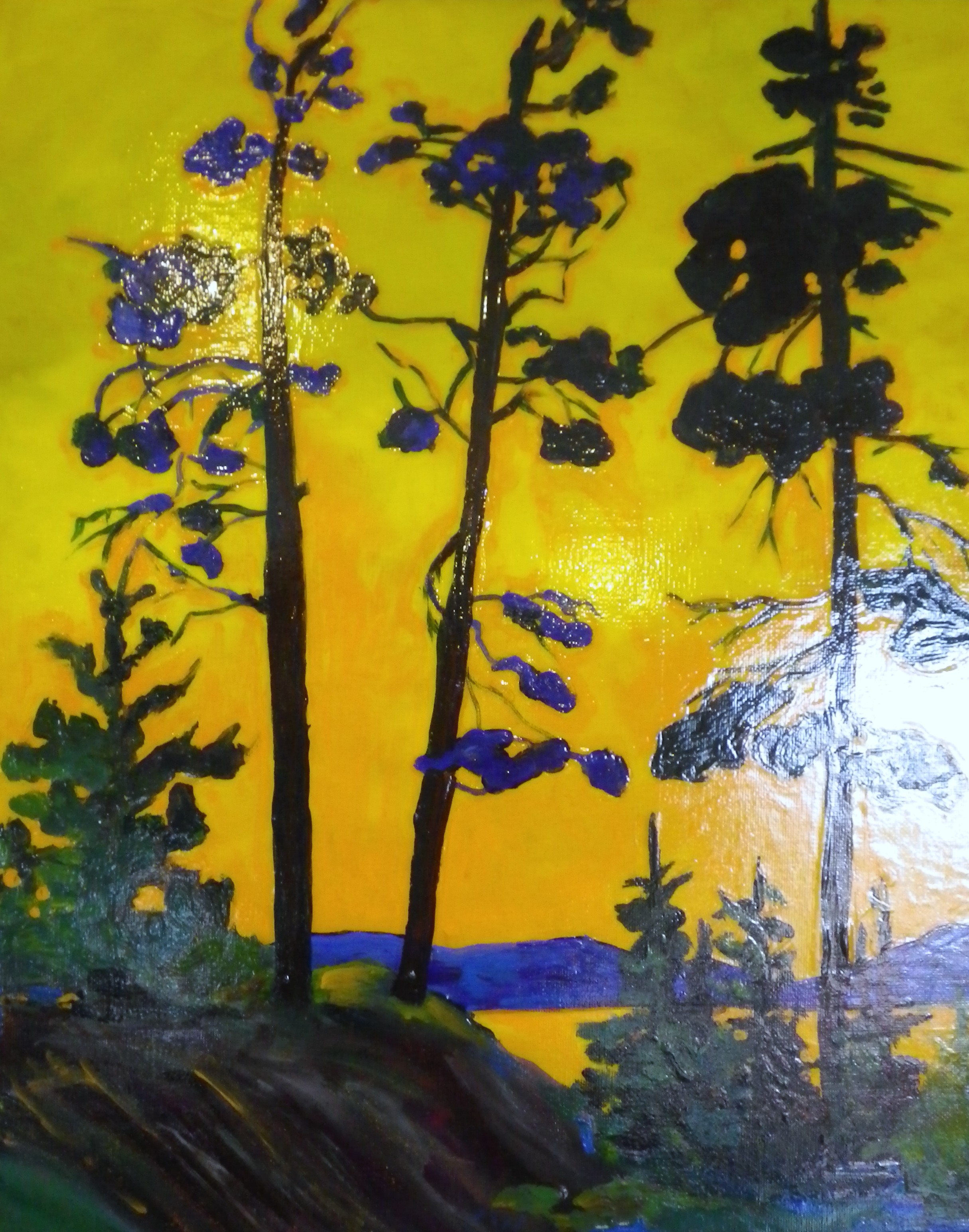 Tom Thompson’s Pine Trees at Sunset